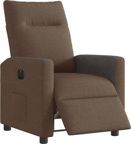 Elektrické polohovací křeslo hnědé textil 3324041
