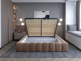 Dvoulůžková postel LAMICA I 160x200 s LED osvětlením Monolith - výběr z 4 provedení