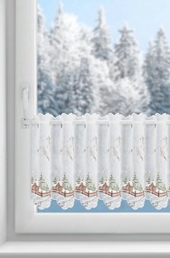 KRÁTKÁ ZÁCLONA NA POUTKÁCH XMAS17 145X40 CM VZOROVANÁ