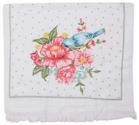 Kuchyňský froté ručník s květy a ptáčkem Cheerful Birdie - 40*66 cm