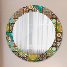 Kulaté zrcadlo tištěný rám Arabský vzor fi 60 cm