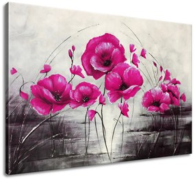 Gario Ručně malovaný obraz Růžové Vlčí máky Rozměry: 70 x 100 cm