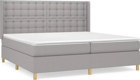 Box spring postel s matrací světle šedá 200 x 200 cm textil 3132337