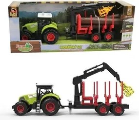 MaDe 07213 Traktor s přívěsem, ramenem, zelená / od 3 let