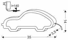 Černá dětská lampička Car – Candellux Lighting