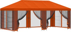 Zahradní altán se stěnami 6 x 3 m Oranžová Polyester a ocel 3376027
