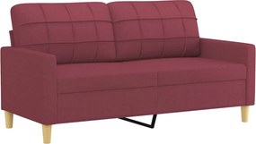 3dílná sedací souprava s poduškami vínová textil 3201320
