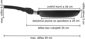 AMT Gastroguss Titanová pánev ø 26 cm x 5 cm s odnímatelnou rukojetí a poklicí