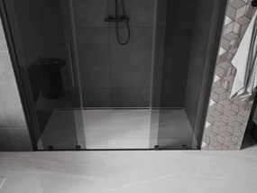 Mexen Velar Duo, posuvné sprchové dveře do otvoru 170 cm, 8mm šedé sklo, černá matná, 871-170-000-42-70