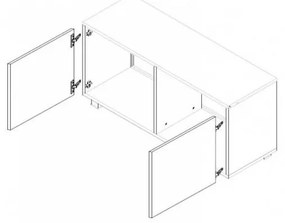 CALABRINI d | TV stolek | 100 cm | dub zlatý | lze i zavěsit