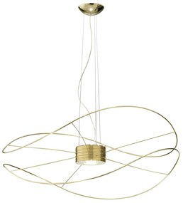 Axolight Hoops 2, zlaté závěsné svítidlo,  2x17,5W LED 3000K stmívatelné, prům. 100cm, výška 43cm