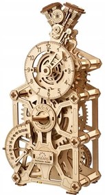 Ugears 3D dřevěné mechanické puzzle –  Hodiny motoru (265 dílků)