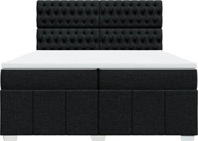 Box spring postel s matrací černá 200x200 cm textil 3291784