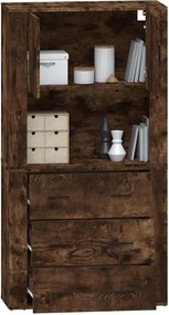 Skříň highboard kouřový dub kompozitní dřevo 3185388