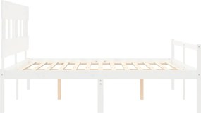 Postel s čelem pro seniory bílý 200x200 cm masivní dřevo 3195437