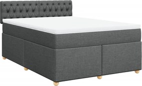 Box spring postel s matrací tmavě šedá 160x200 cm textil 3289039