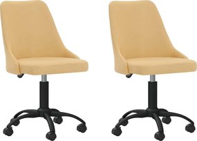 vidaXL Otočné jídelní židle 2 ks textil [330885] Barva: Žlutá