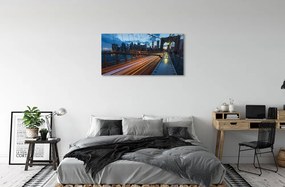 Obrazy na plátně Mrakodrapy bridge river 100x50 cm