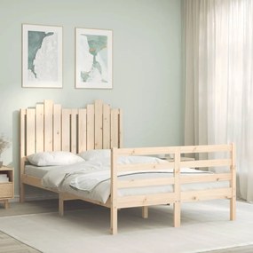Rám postele s čelem 120 x 200 cm masivní dřevo,  3194176