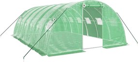 Skleník s ocelovým rámem zelený 24 m² 6 x 4 x 2 m 3188062