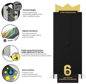 Černá šatní skříň FLAVIO Modern 800 x 1850 x 450 mm