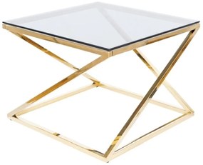 Konferenční stolek Leland (sklo + zlatá). 1050401