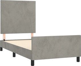 Rám postele bez matrace světle šedá 90 x 190 cm samet 3125605