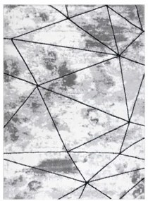 Koberec COZY Polygons, geometrický - šedý
