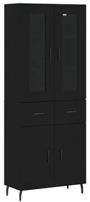 Skříň highboard černá 69,5 x 34 x 180 cm kompozitní dřevo - Default Title