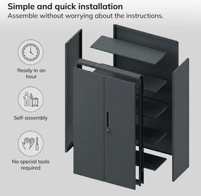 Megan Antracytowy - szuflada pojedyncza 185 cm