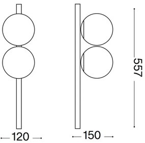 Ideal Lux - LED Stropní svítidlo BINOMIO 2xG9/3W/230V zlatá