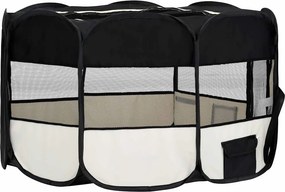 Skládací ohrádka pro psy s taškou černá 145 x 145 x 61 cm 171008
