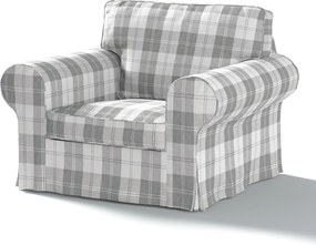 Potah na křeslo IKEA Ektorp barva šedá látka pletený vzor, vzorované