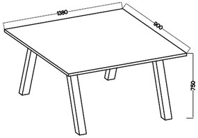Jídelní stůl KOLINA 138x90 cm černá/lancelot