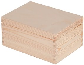 Dřevěná krabička s víkem nejen na šperky - 22 x 16 x 10,5 cm, přírodní
