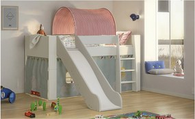 Sconto Zvýšená postel se schůdky FOR KIDS 613 bílá, 90x200 cm
