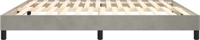 Rám postele s boxspringem světle šedý 160 x 200 cm samet 3120778