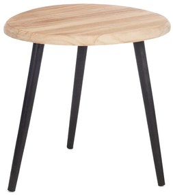 Kávový stolek s kulatou dřevěnou deskou, 56 x 46 x 50 cm