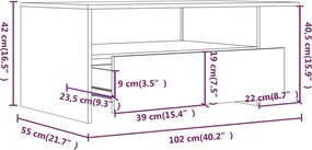 vidaXL Konferenční stolek 102x55x42 cm kompozitní dřevo [810918] Barva: Bílá