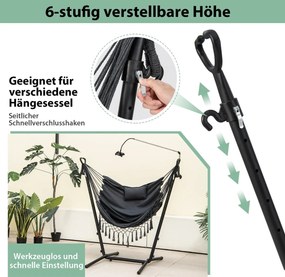 Costway Závěsné křeslo se stojanem, výškově nastavitelné závěsné