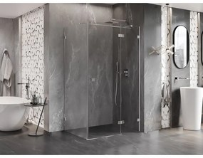 Mexen Lunar T, sklopný pravý sprchový kout 140 x 100 cm, 8mm čiré sklo, chromový profil, 834T-140-100-01-00-P