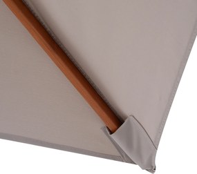 Outsunny skládací zahradní slunečník plážový slunečník 3stupňově nastavitelný jedlové dřevo+polyester šedý 200 x 150 x 235 cm | Aosom