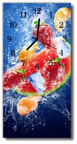Nástěnné hodiny vertikální Kuchyňský ovoce obrázek barevného tisku