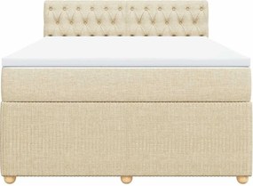 Box spring postel s matrací krémová 140x190 cm textil 3287463