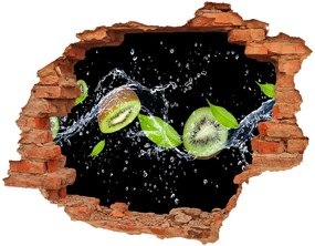 Wallmuralia Nálepka 3D díra na zeď Kiwi a voda 90x70 cm