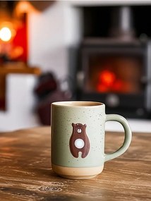 Sinsay - Vánoční keramický hrnek s motivem medvídka - zelená