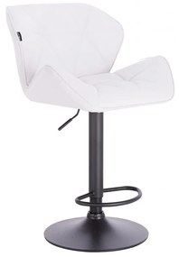 Barová židle MILANO - bílá na černé podstavě