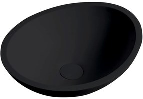 CERANO - Umyvadlo na desku z litého mramoru Zara - černá matná - 42x34 cm