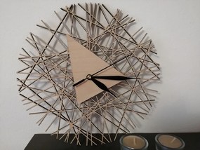 Hodiny - Vyřezávané dřevěné hodiny abstraktní