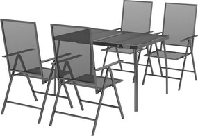 5dílný zahradní jídelní set antracitový ocel 3187979